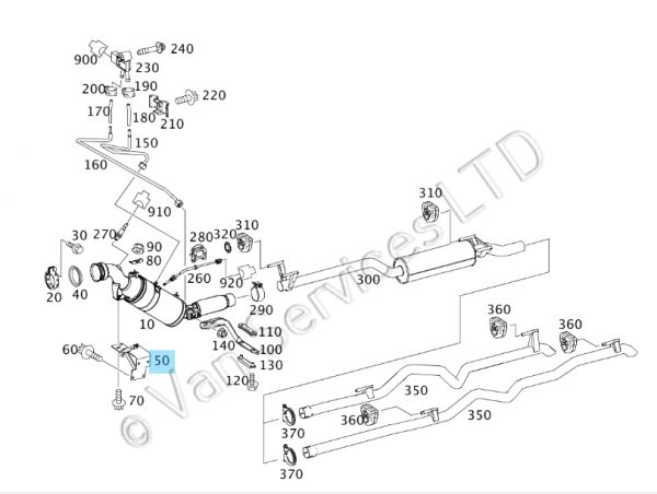 New Genuine Mercedes-Benz W906 Sprinter DPF Bracket Exhaust System 2010 ...