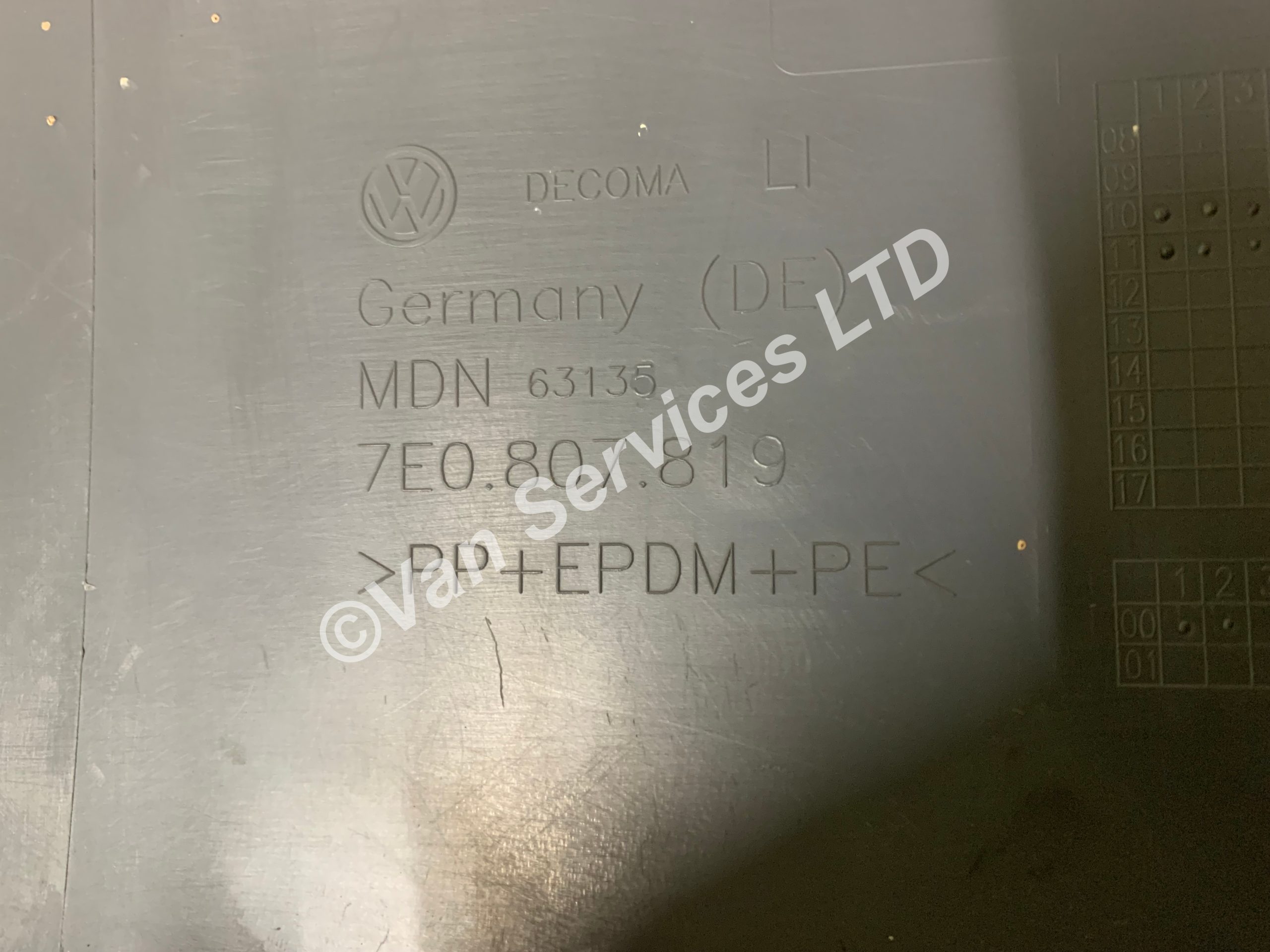 Genuine VW Transporter T5.1 NS Passenger Front Bumper Moulding Trim ...
